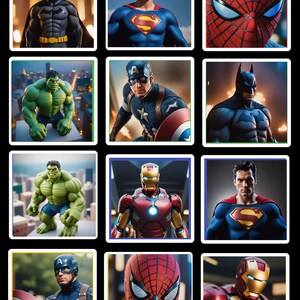 Kids Square Superhero Topper L Super Hero Cupcake Topper, Superhero ...