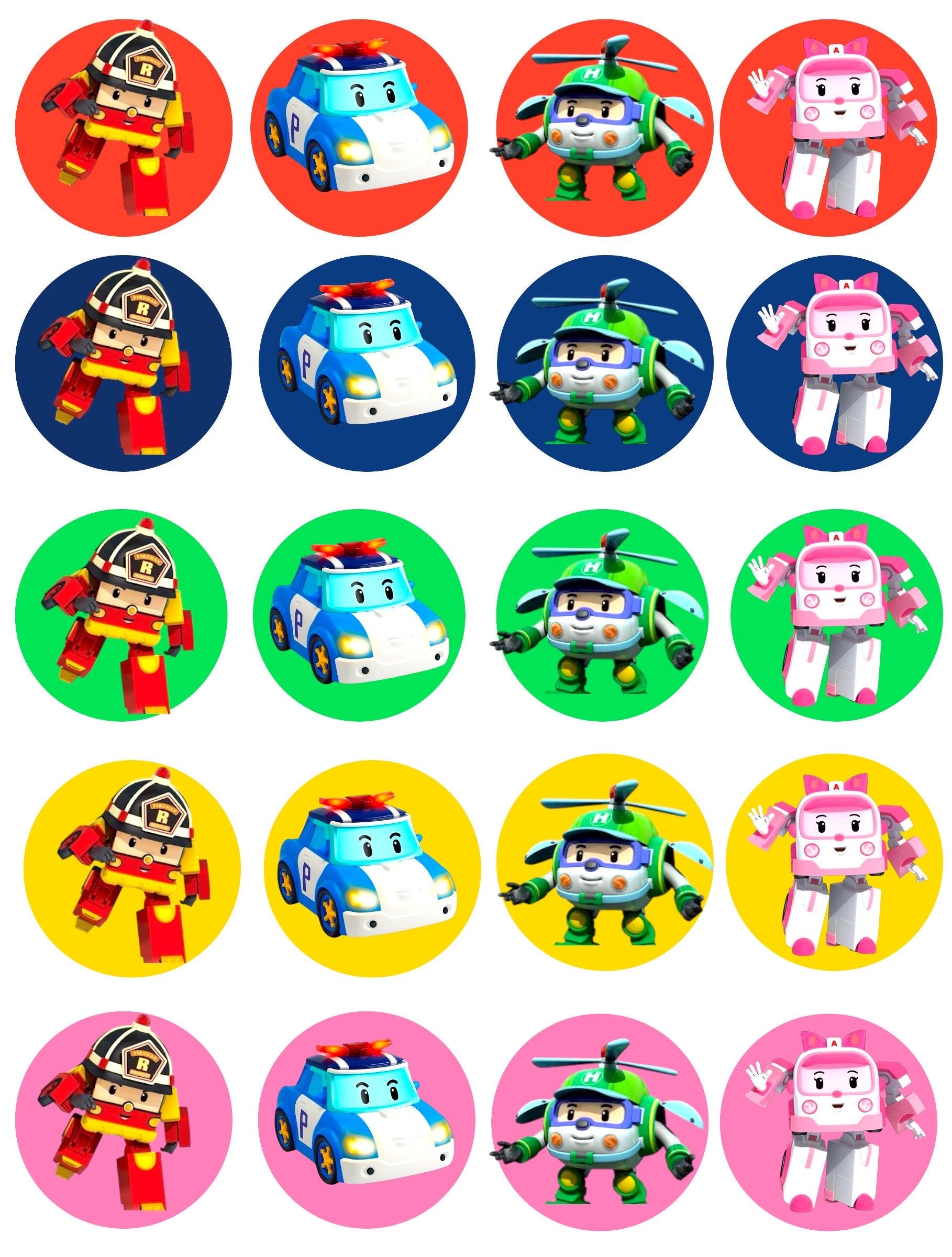 Robocar Poli Cupcake Toppers | Kids Robocar Poli Party Decorations ...
