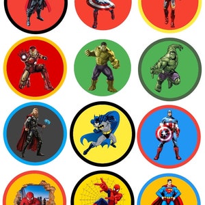 Custom Superhero Cupcake Toppers: Kids Party Decorations (digital) - Etsy