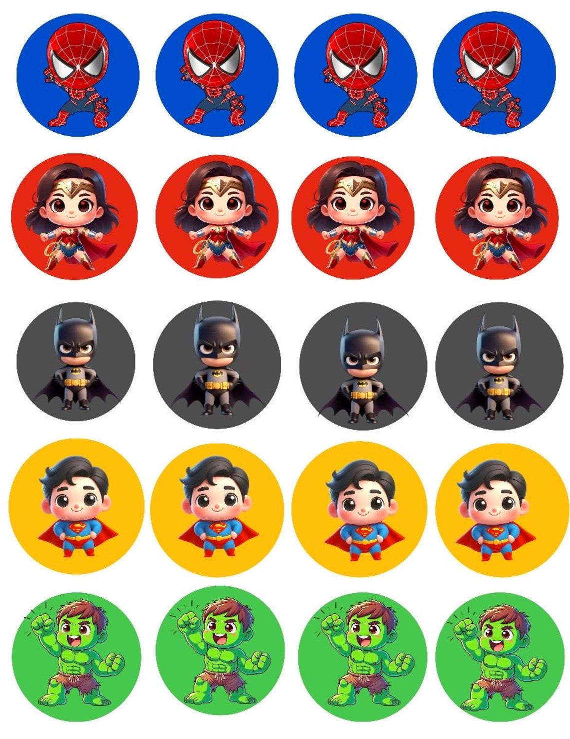 Superhero Cupcake Topper, Kids Superhero Cupcake Wrappers, Kids ...