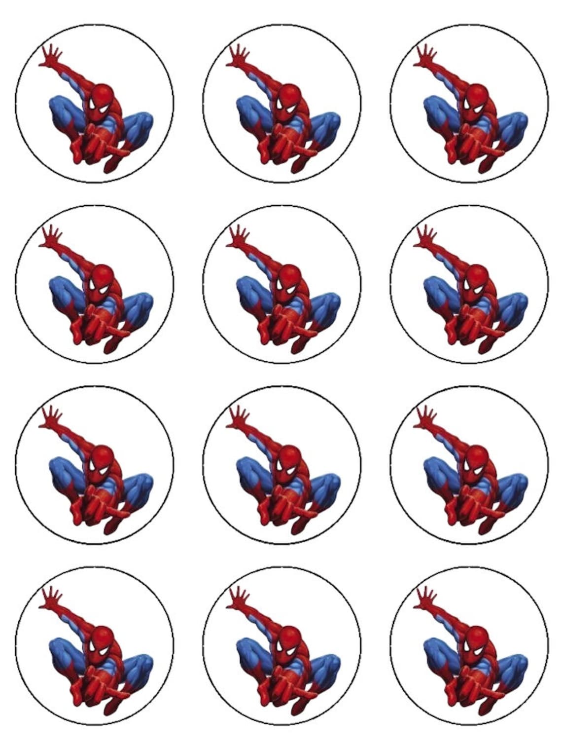 Custom Spider-man Round Cup Cake Topper Custom Super Hero Round Cookie ...