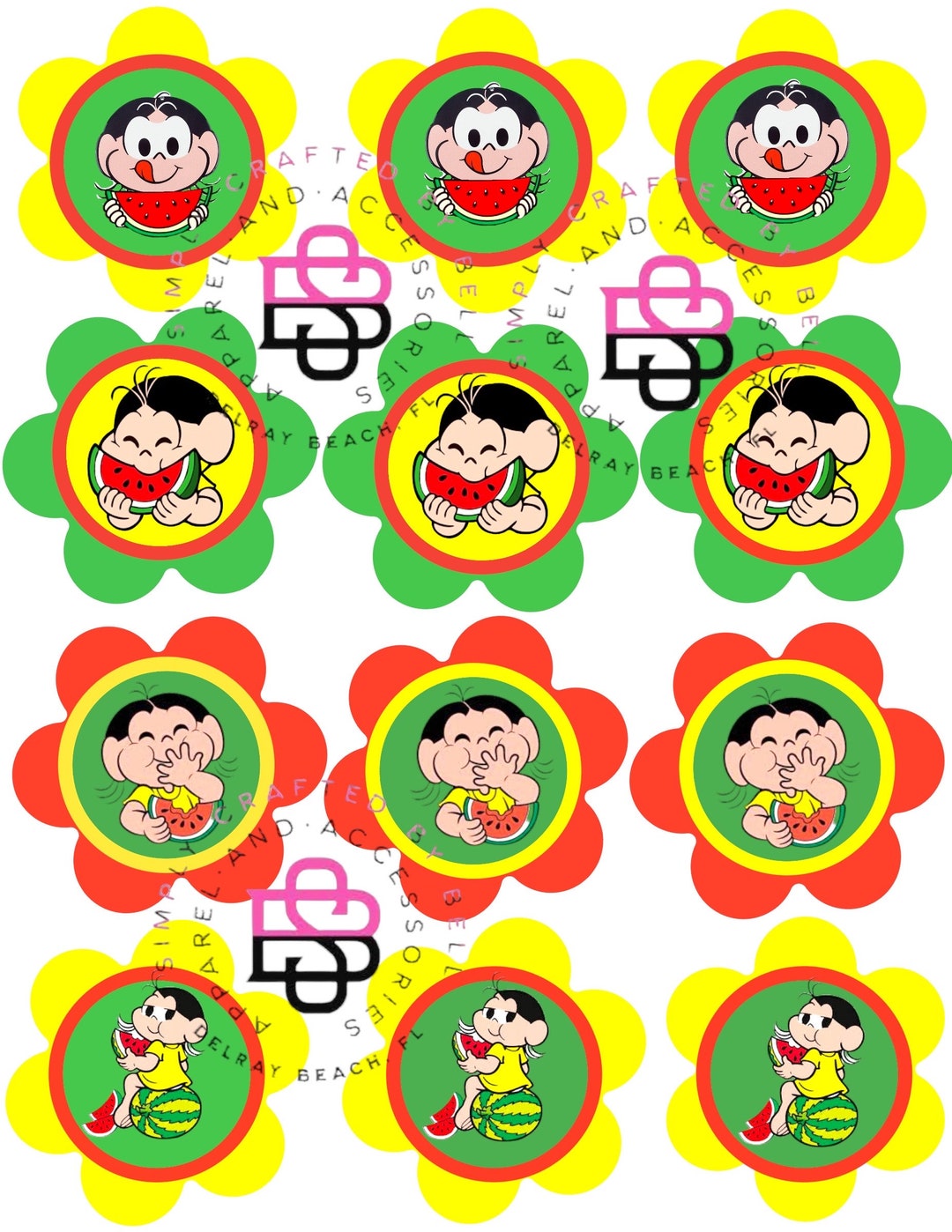 Monica and Friends Cupcake Toppers | Turma Da Monica Cupcake Toppers ...