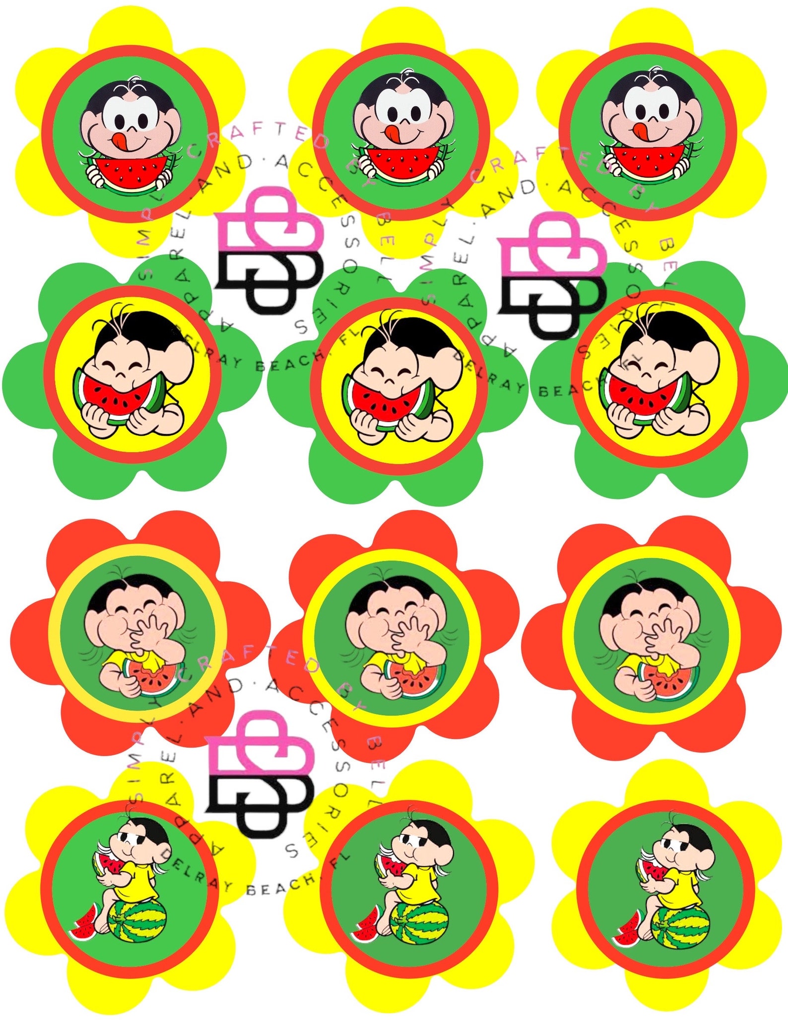 Monica and Friends Cupcake Toppers | Turma Da Monica Cupcake Toppers ...