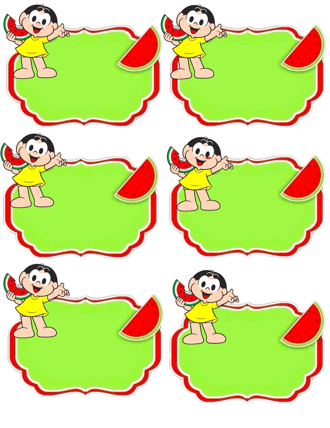 Custom Monica and Friends Name Tag | Personalized Turma De Monica Name ...