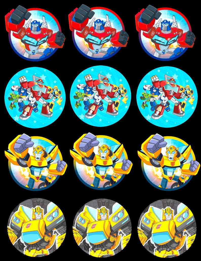 Rescue Bot Cupcake Toppers: Kid Auto Bots Theme, Kids Birthday Party ...