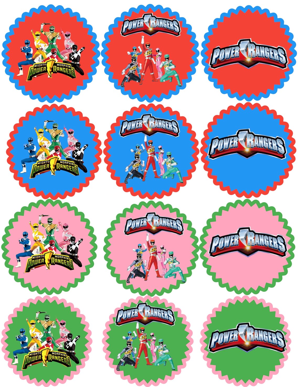 Superheroes Cupcake Topper | Custom Ranger Birthday Toppers ...