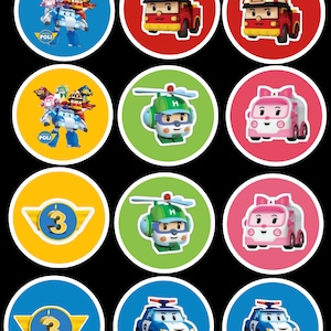 Custom Robocar Poli Cup Cake Topper Personalized Robocar Poli Wing and ...
