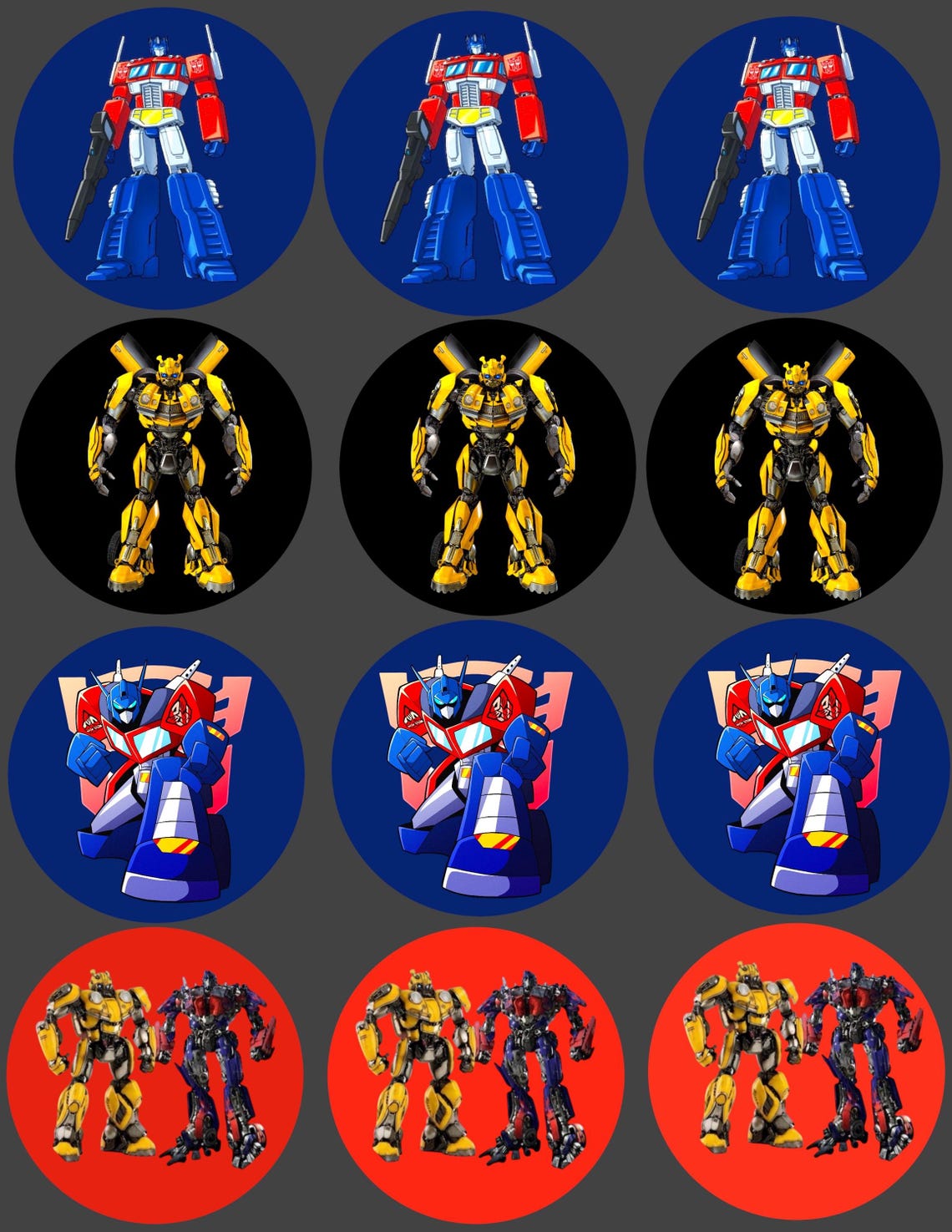 Superhero Rescue Bots Cupcake Toppers, Transforming Robot Digital ...