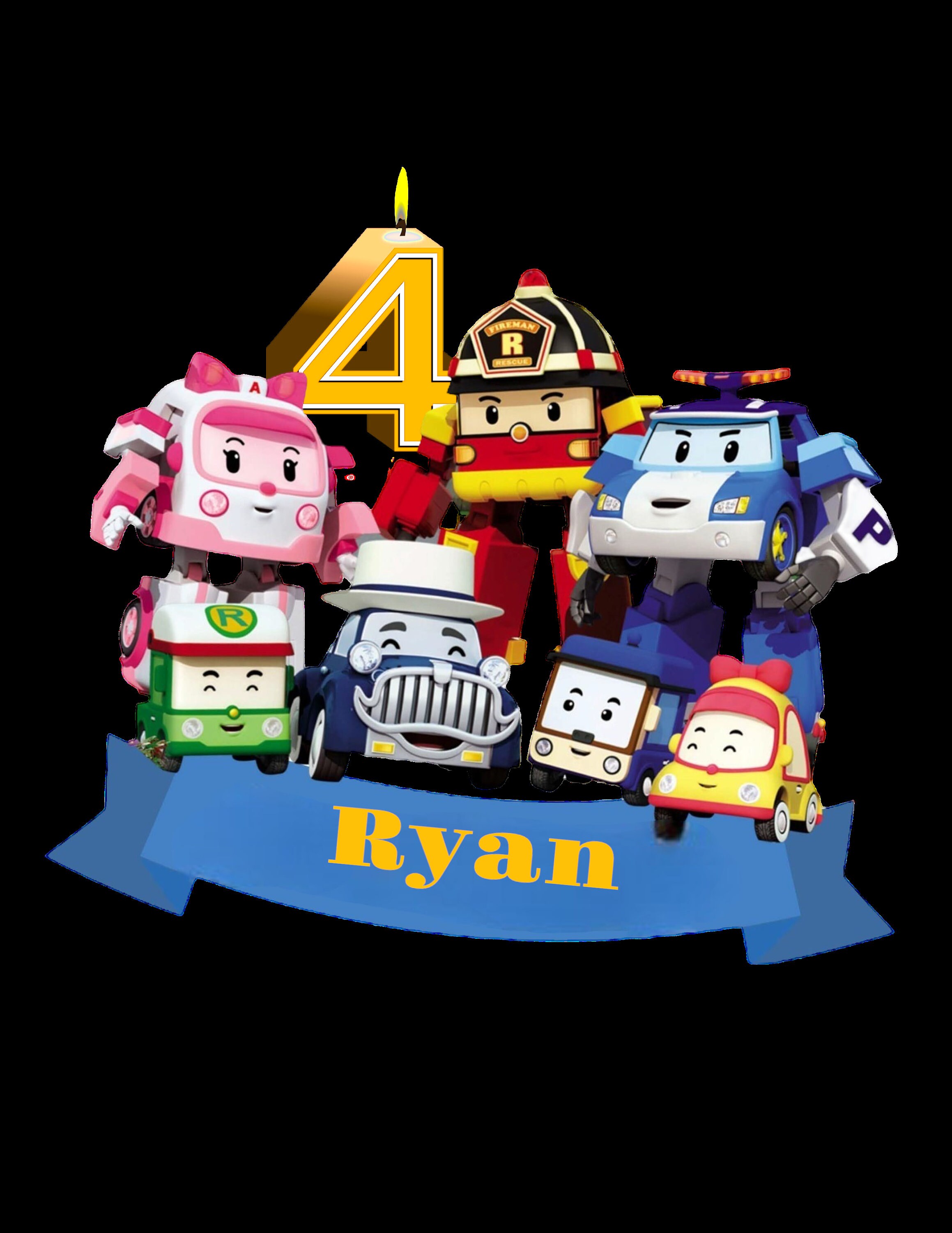 Personalized Kids Robocar Poli Birthday Cake Topper Custom Robocar Poli ...