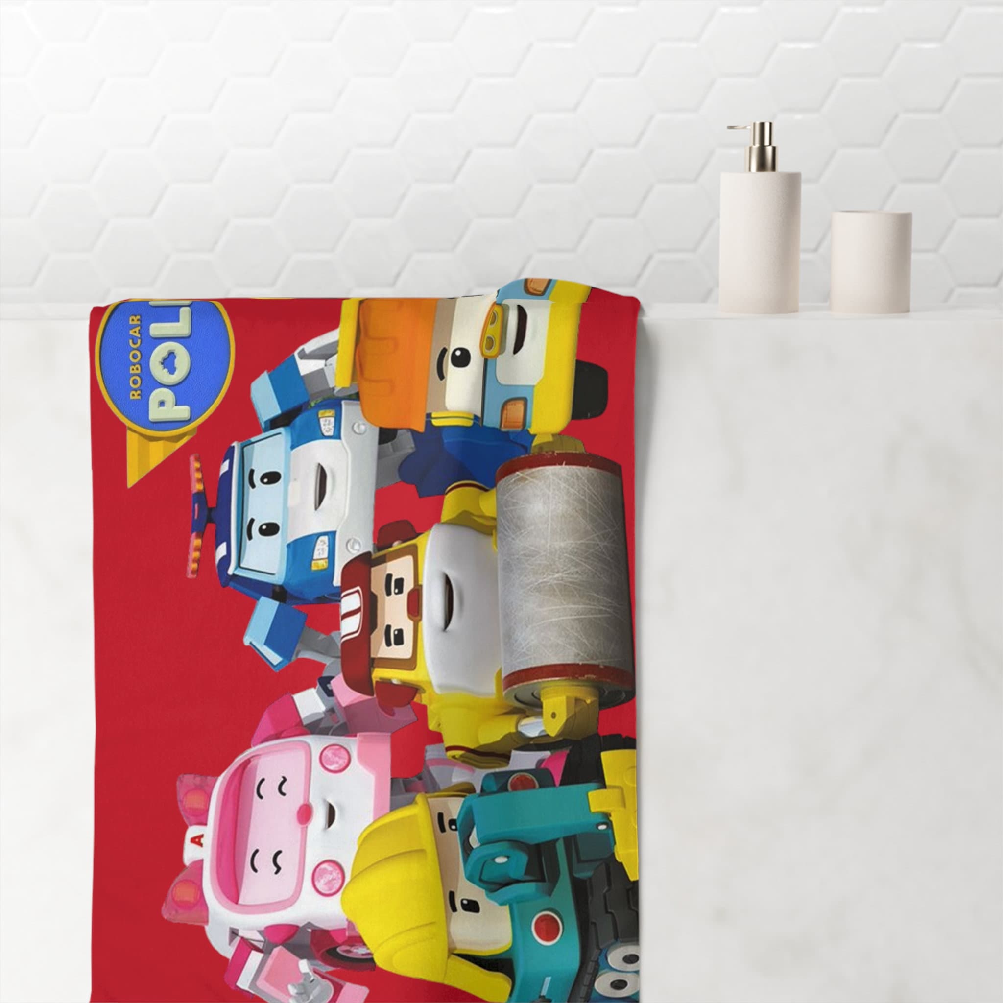 Custom Robocar Poli Beach Towel Kids Robocar Poli Beach Towel Robocar ...