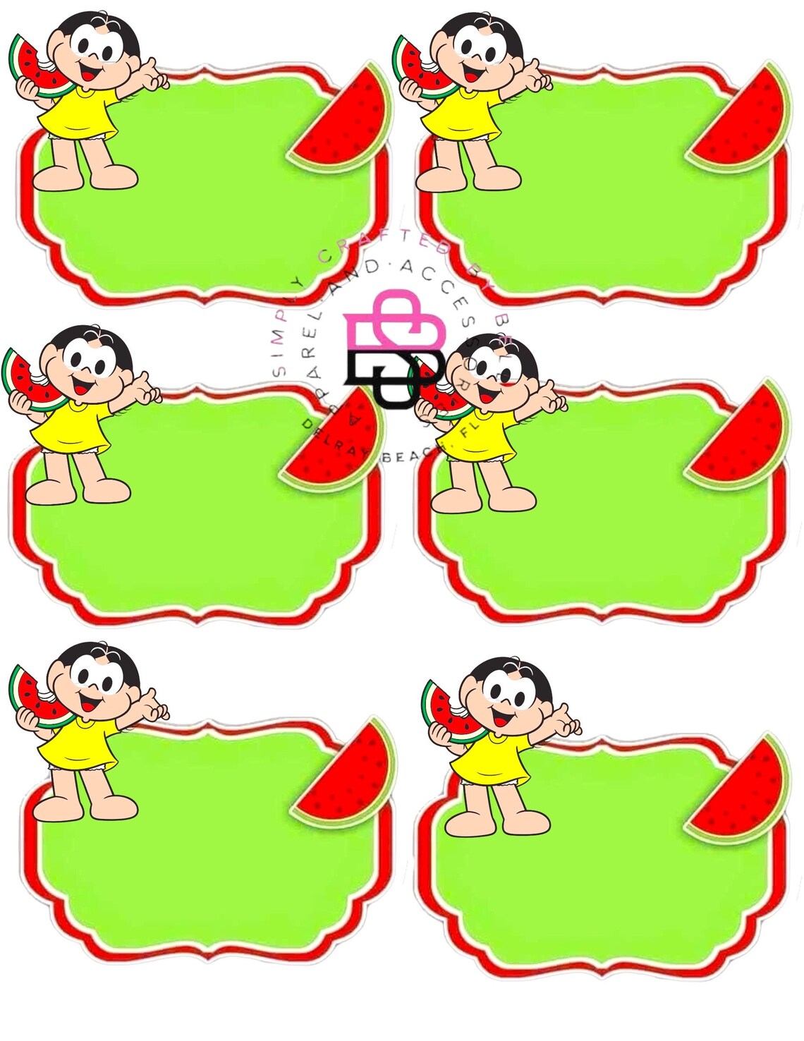 Custom Monica and Friends Name Tag | Personalized Turma De Monica Name ...