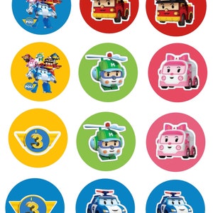 Custom Robocar Poli Cup Cake Topper Personalized Robocar Poli Wing and ...