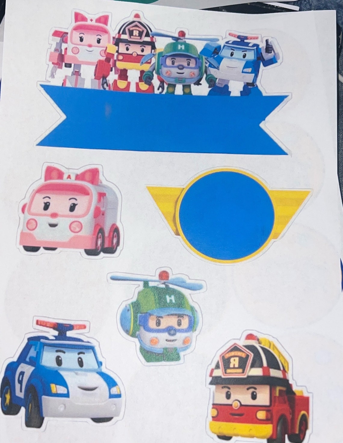 Personalized Robocar Poli Cake Topper I Custom Robocar Poli Cupcake ...