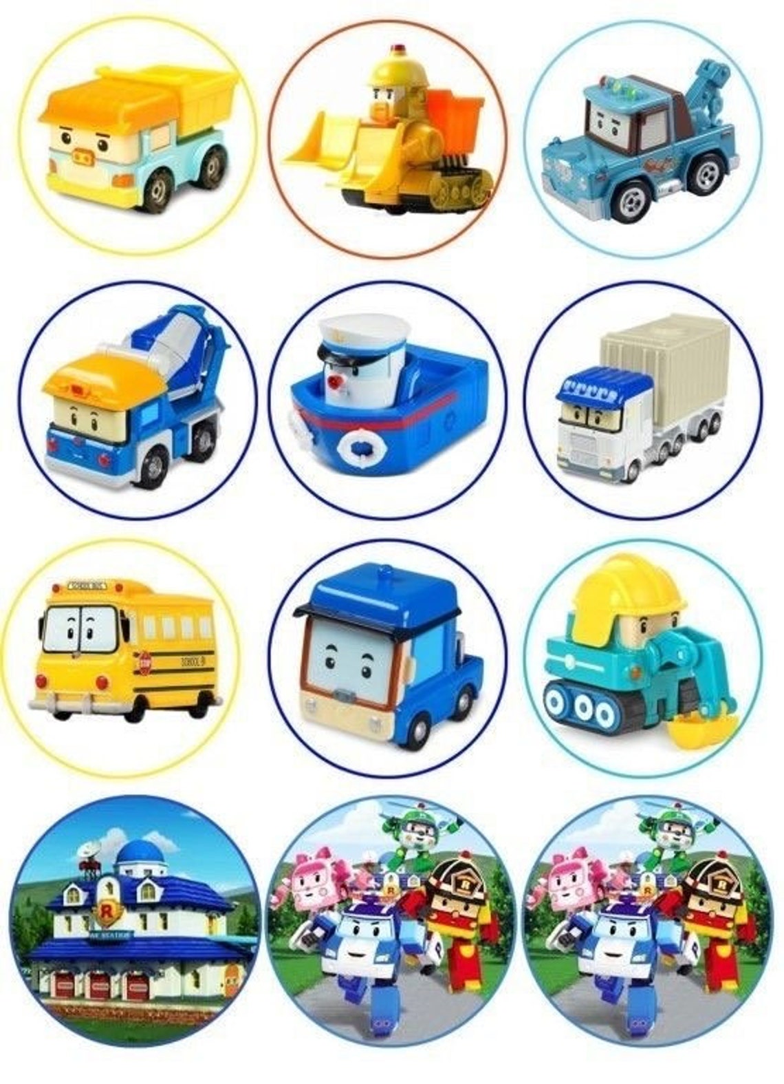 Robocar Poli Cupcake Toppers, Robocar Poli Cookie Topper, Kids Cupcake ...