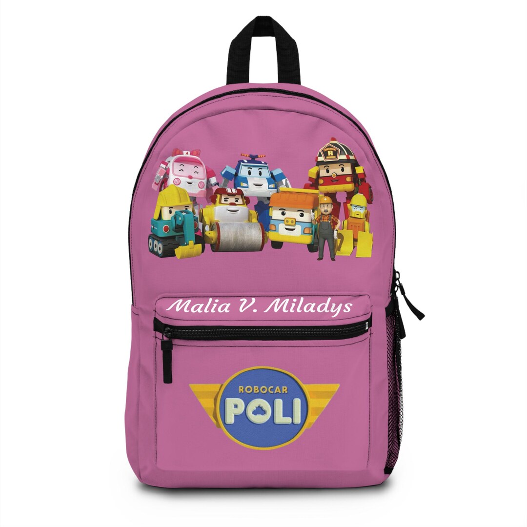 Personalized Kids Robocar Poli Backpack, Boys Girls School Bag ...