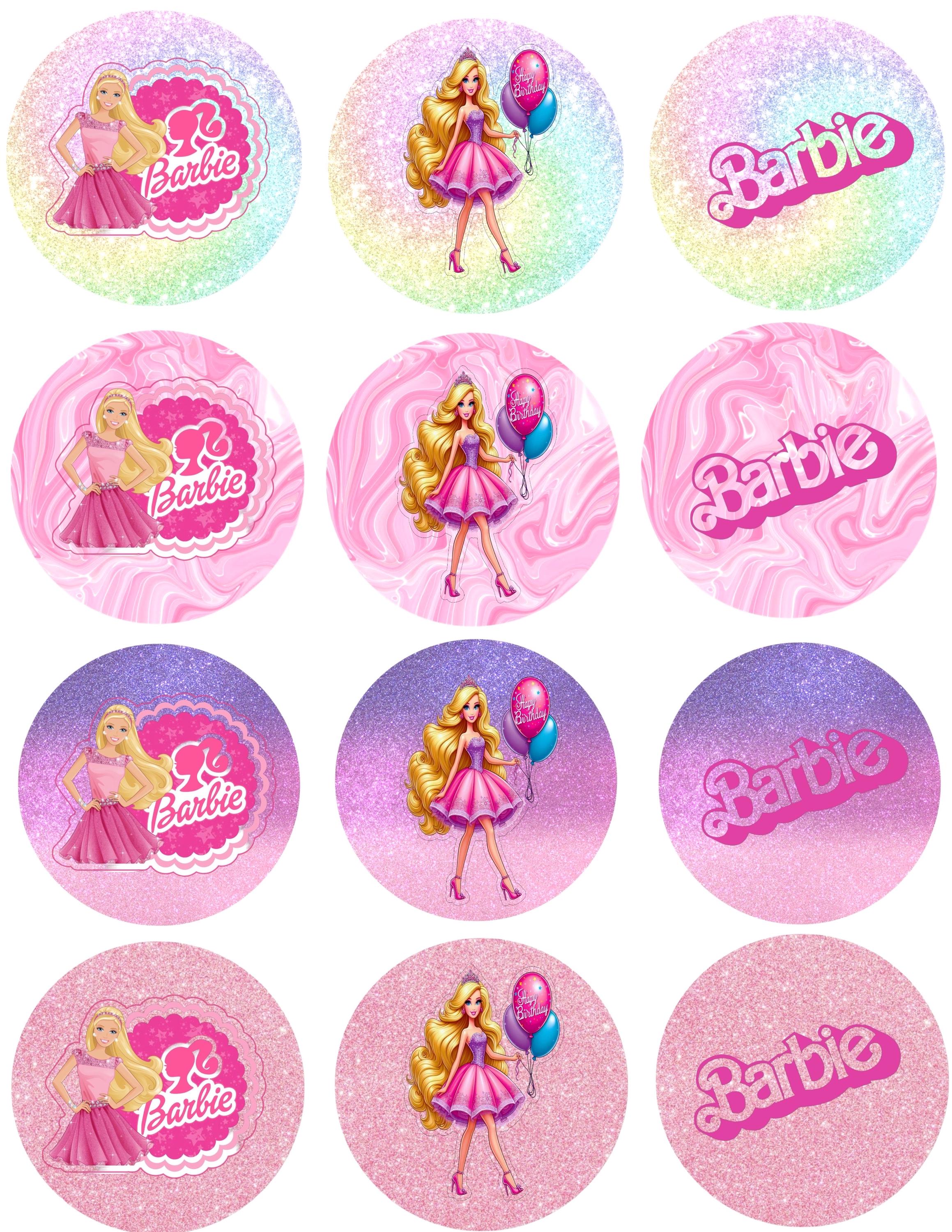Iconic Doll Cupcake Toppers, Blonde Doll Cookie Toppers, Pink Girl ...