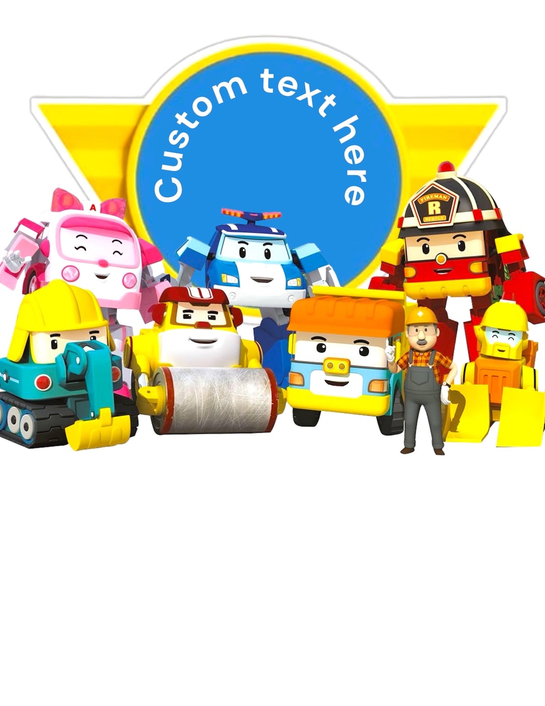 Personalized Kids Cake Topper, Robocar Poli Cake Topper, Table ...