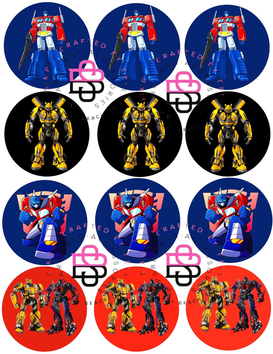 Superhero Rescue Bots Cupcake Toppers, Transforming Robot Digital ...