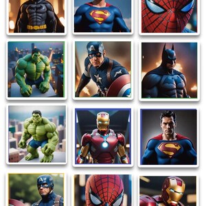 Kids Square Superhero Topper L Super Hero Cupcake Topper, Superhero ...
