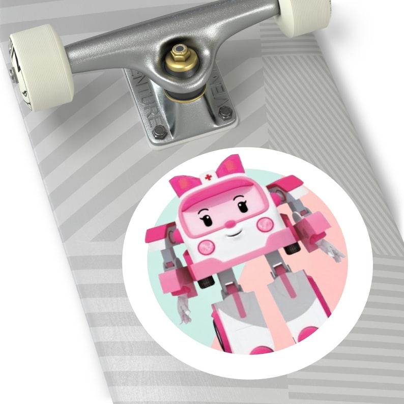 Round Robocar Poli Sticker Kids Cartoon Character Sticker Robocar Poli ...