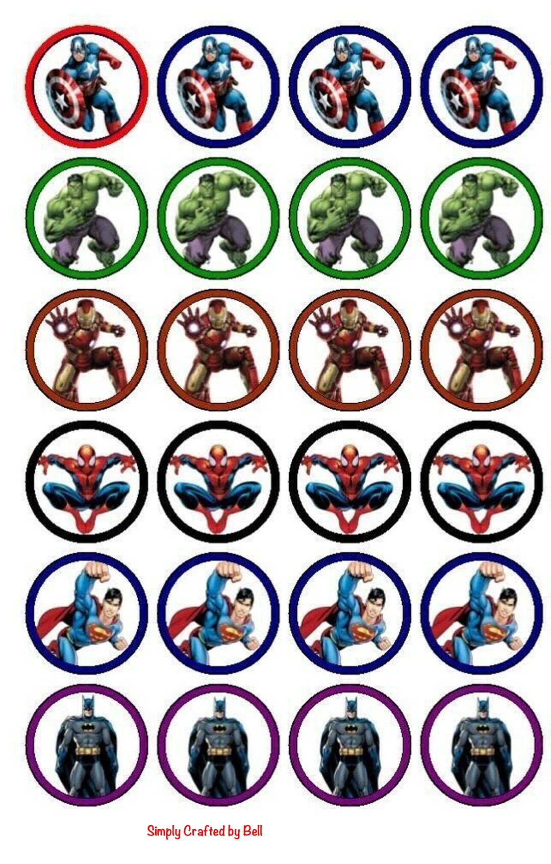 Kids Super Hero Figure Cupcake Toppers Super Hero Cupcake Toppers Kids ...