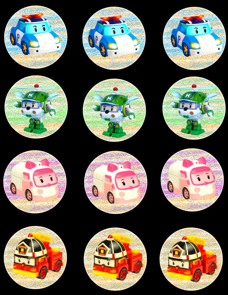 Custom Robocar Poli Cupcake Topper Template Robocar Poli SVG Robocar ...