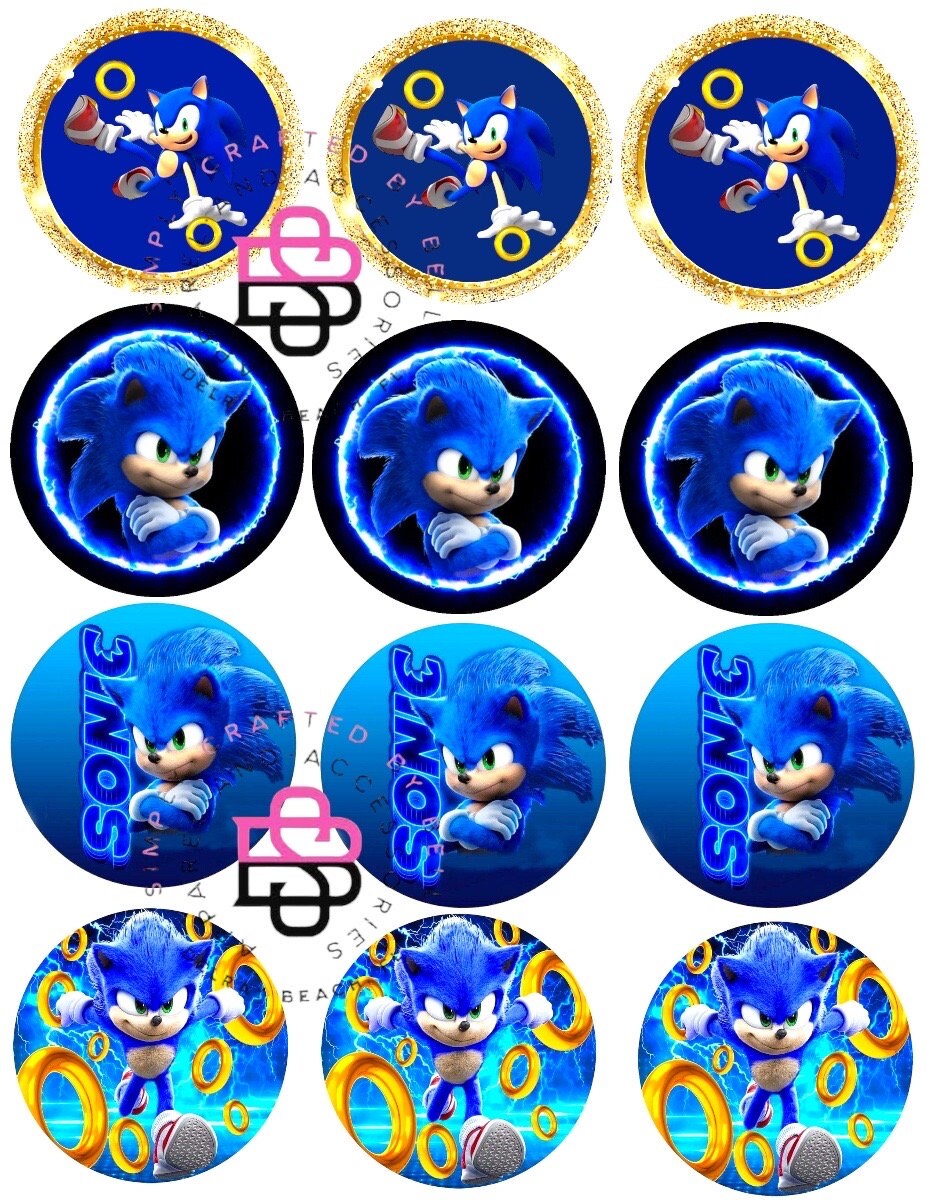 Custom Hedgehog Cupcake Toppers Sonic Cupcake Toppers Sonic Cookie ...