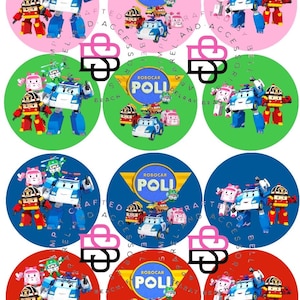 Robocar Poli Cupcake Topper, Robocar Poli Cookie Topper, Roboccar Poli ...