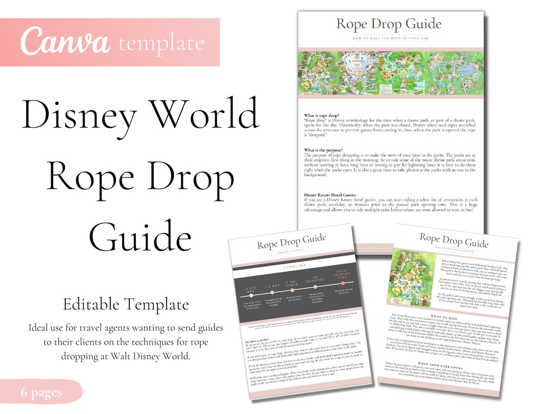Travel Agent-theme Park Rope Drop Guide - Etsy
