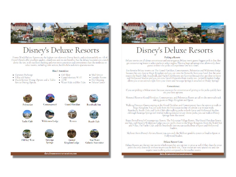 Travel Agent-resort Options Guide - Etsy