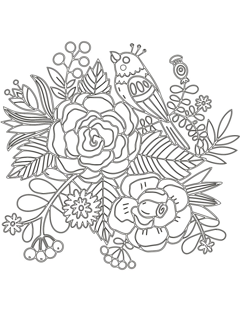 Libro para colorear digital e imprimible con diseños florales - Etsy México