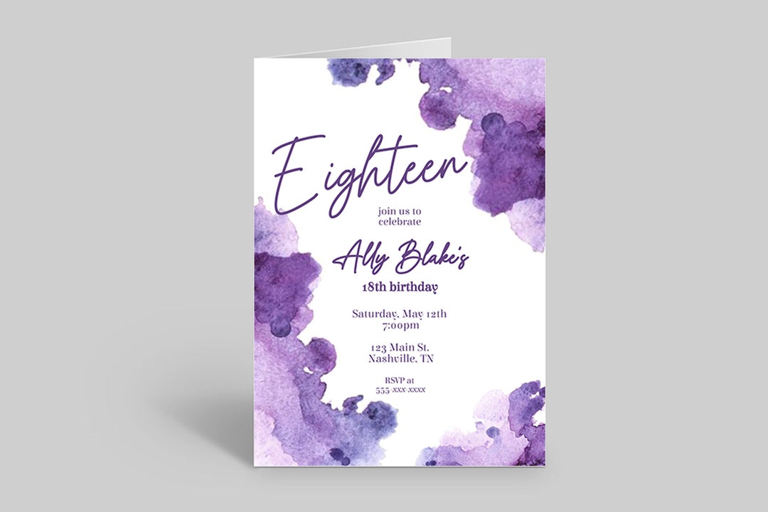 Birthday Party Invitation Template, 18th Birthday, Editable ...