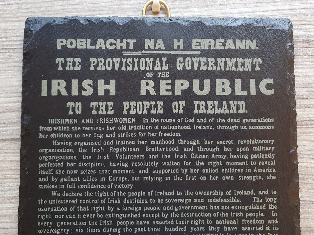 Irish Proclamation 1916 Engraved Slate - Irish Gift - Etsy