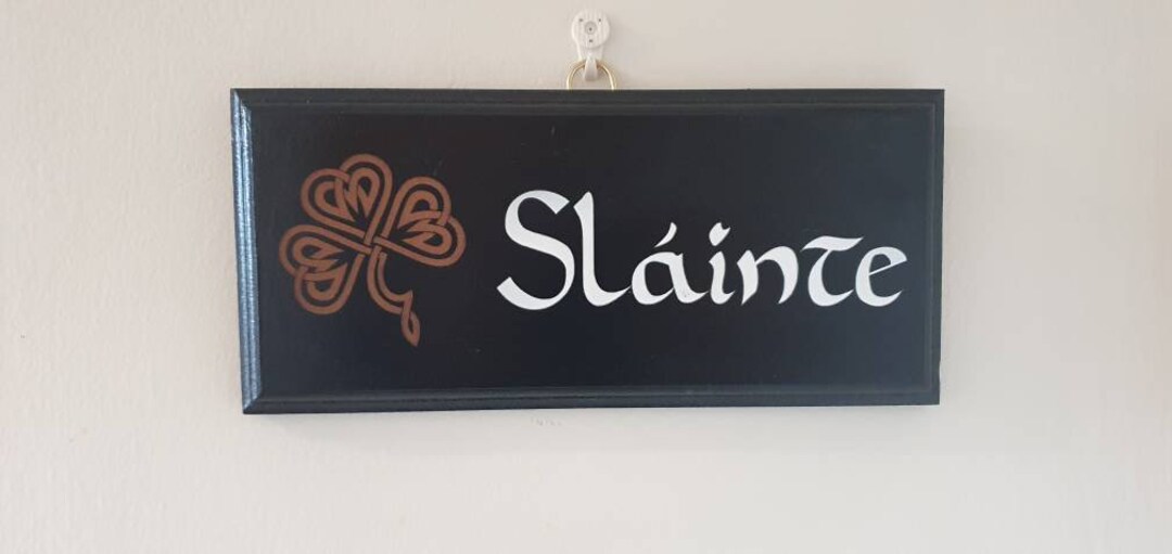 Irish Slainte Sign - Painted Wood (black) - Etsy UK