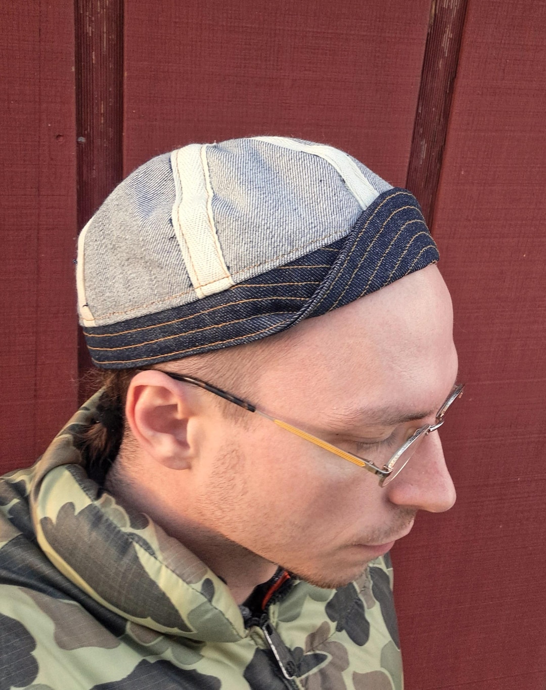 Baird Jeans Inside-out Denim Hat Welding Cap Blue Raw Denim Fitted ...