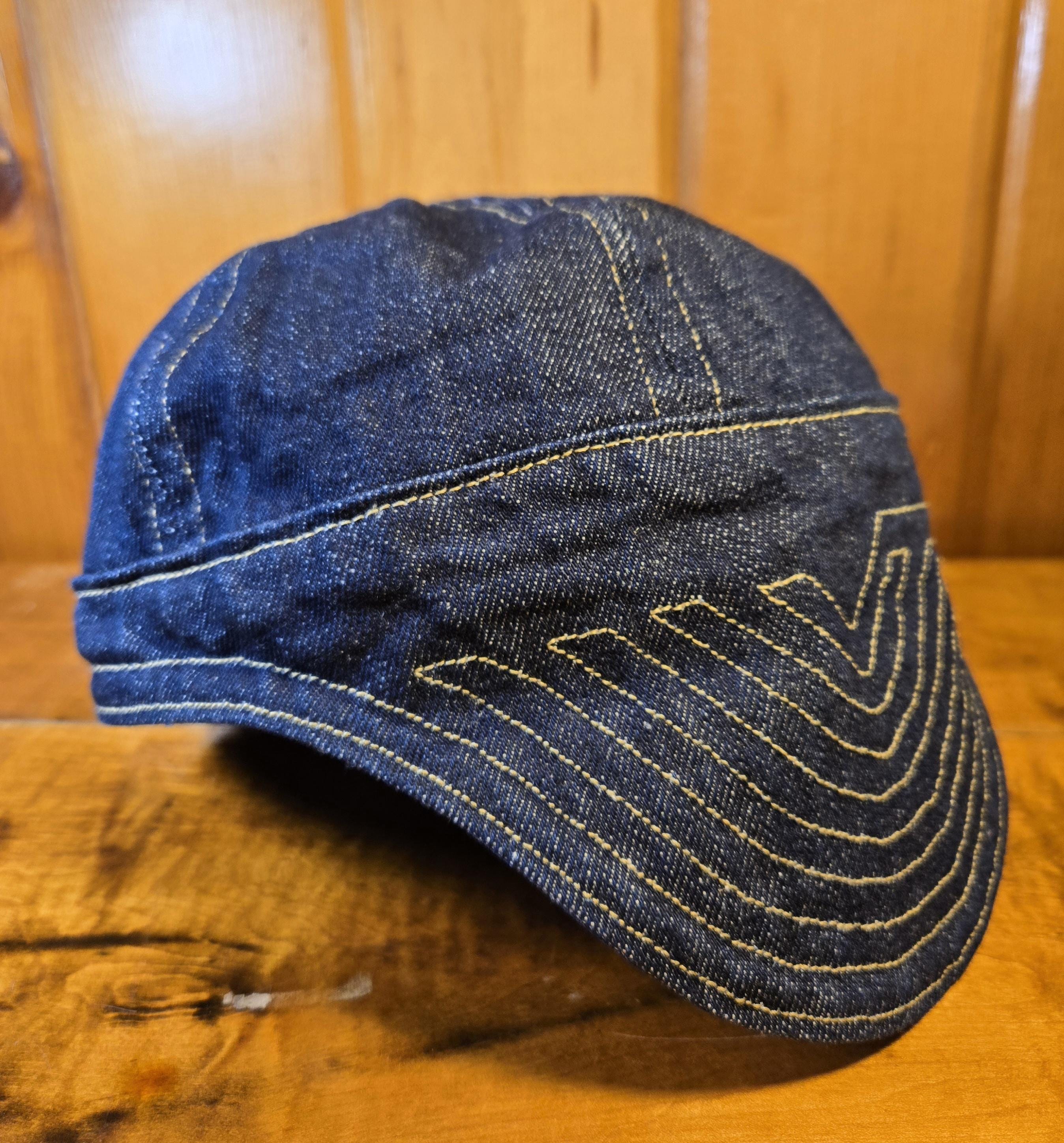 Baird Jeans Denim Hat Welding Cap Adjustable Strapback Blue Raw Denim ...