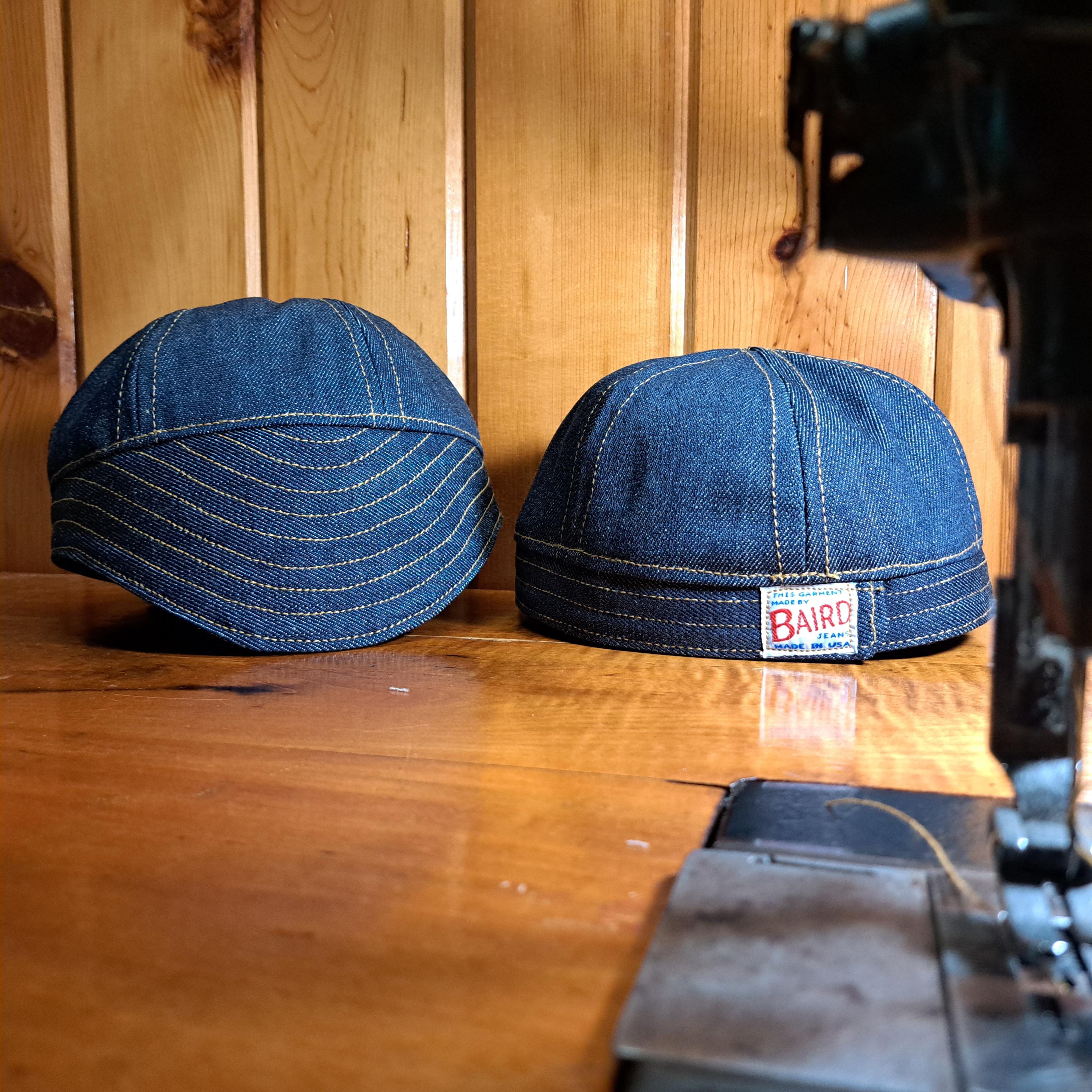 Baird Jeans Denim Hat Welding Cap Blue Raw Denim Fitted Military ...