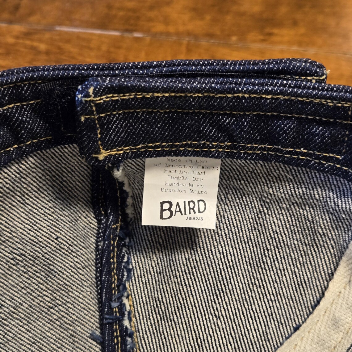 Baird Jeans Denim Hat Welding Cap Adjustable Strapback Blue Raw Denim ...