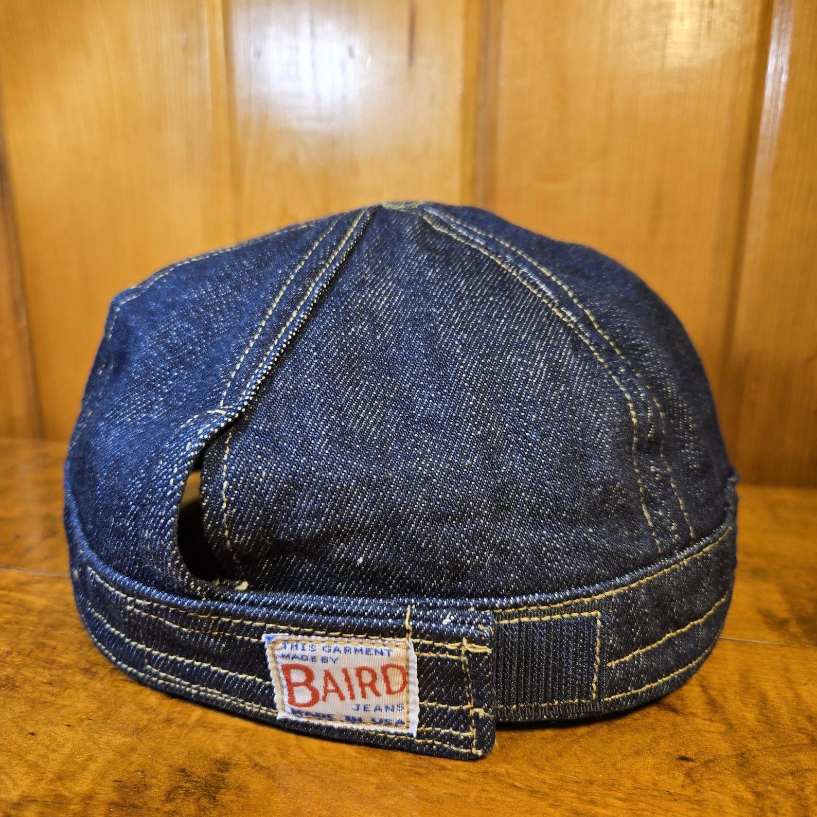 Baird Jeans Denim Hat Welding Cap Adjustable Strapback Blue Raw Denim ...