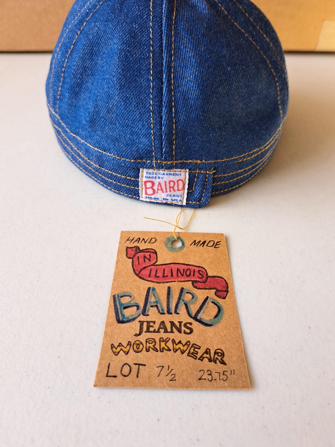 Baird Jeans Denim Hat Welding Cap Blue Raw Denim Fitted Military ...
