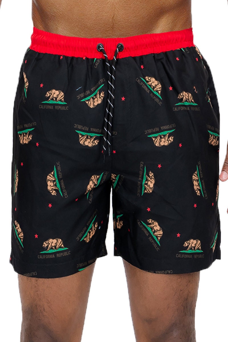 Mens Swim Trunks Fun Summer Pattern Trunks Men's Beachwear With Mesh ...