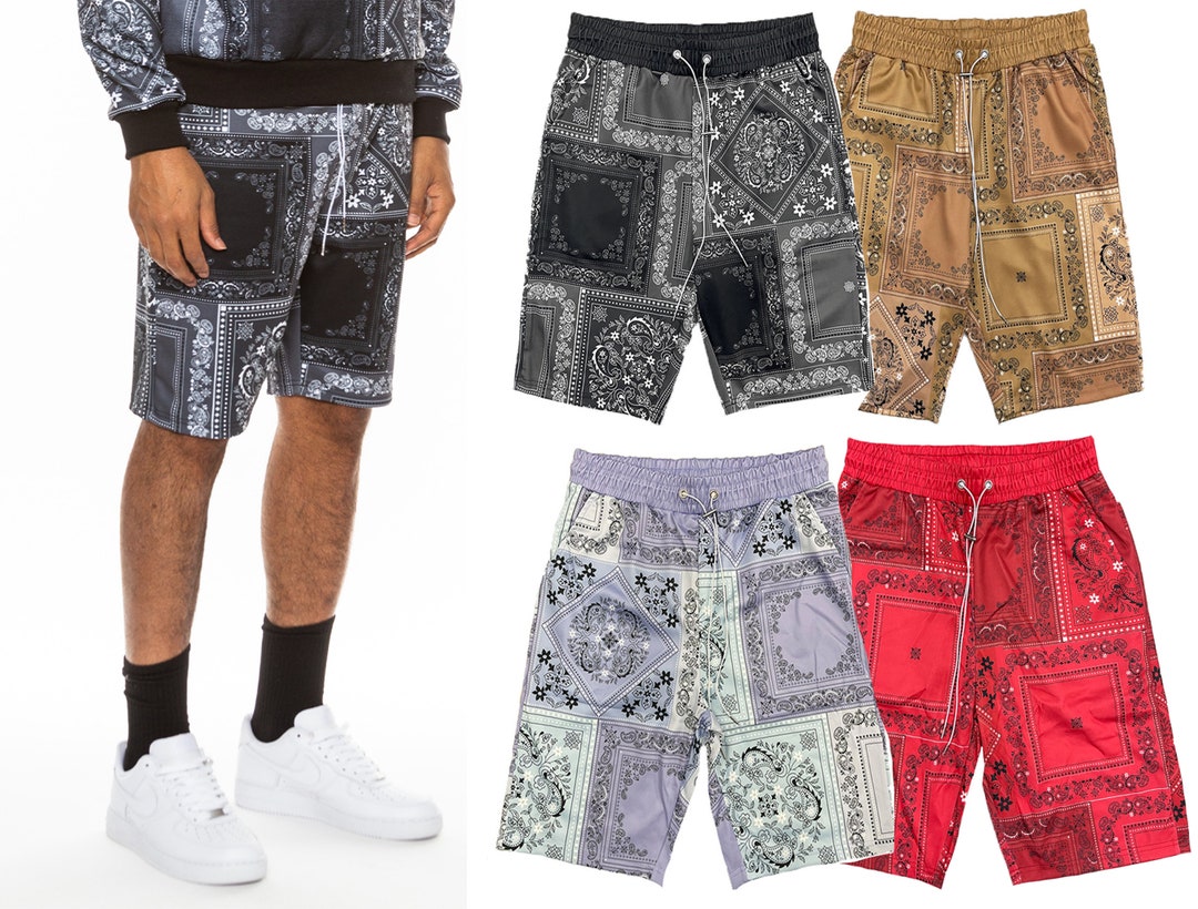 Mens Paisley Print Street Wear Fashion Shorts Track Sweat Shorts - Etsy