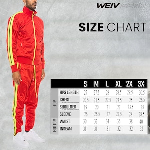 Mens Front Pleat Striped Tape Solid Body Full Zip Track Jacket and Pant ...