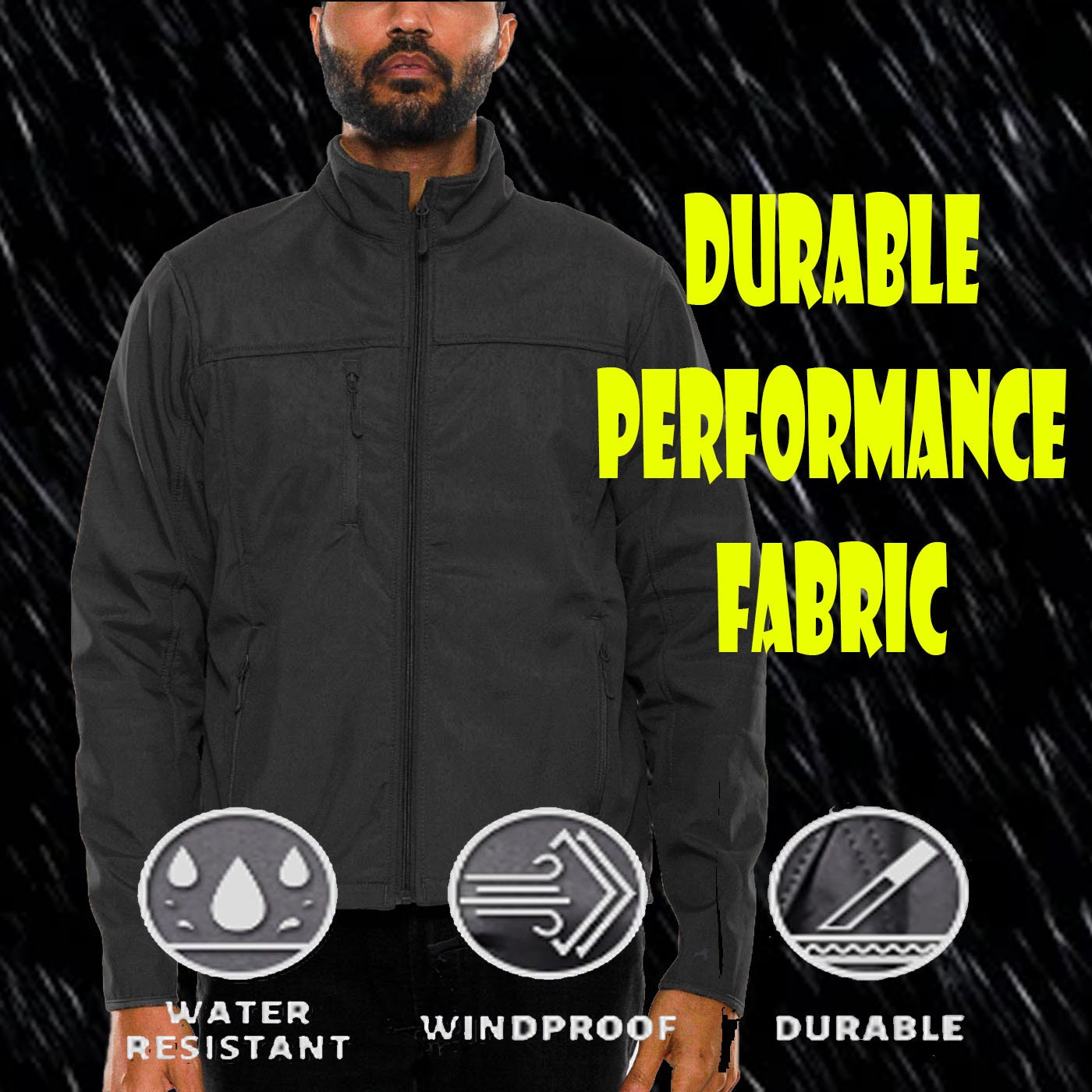 Mens Water Repellent Work Jacket Zip Up - Etsy