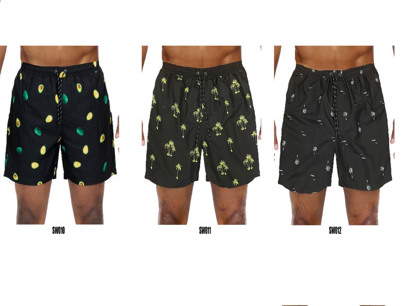 Mens Swim Trunks Fun Summer Pattern Trunks Men's Beachwear With Mesh ...