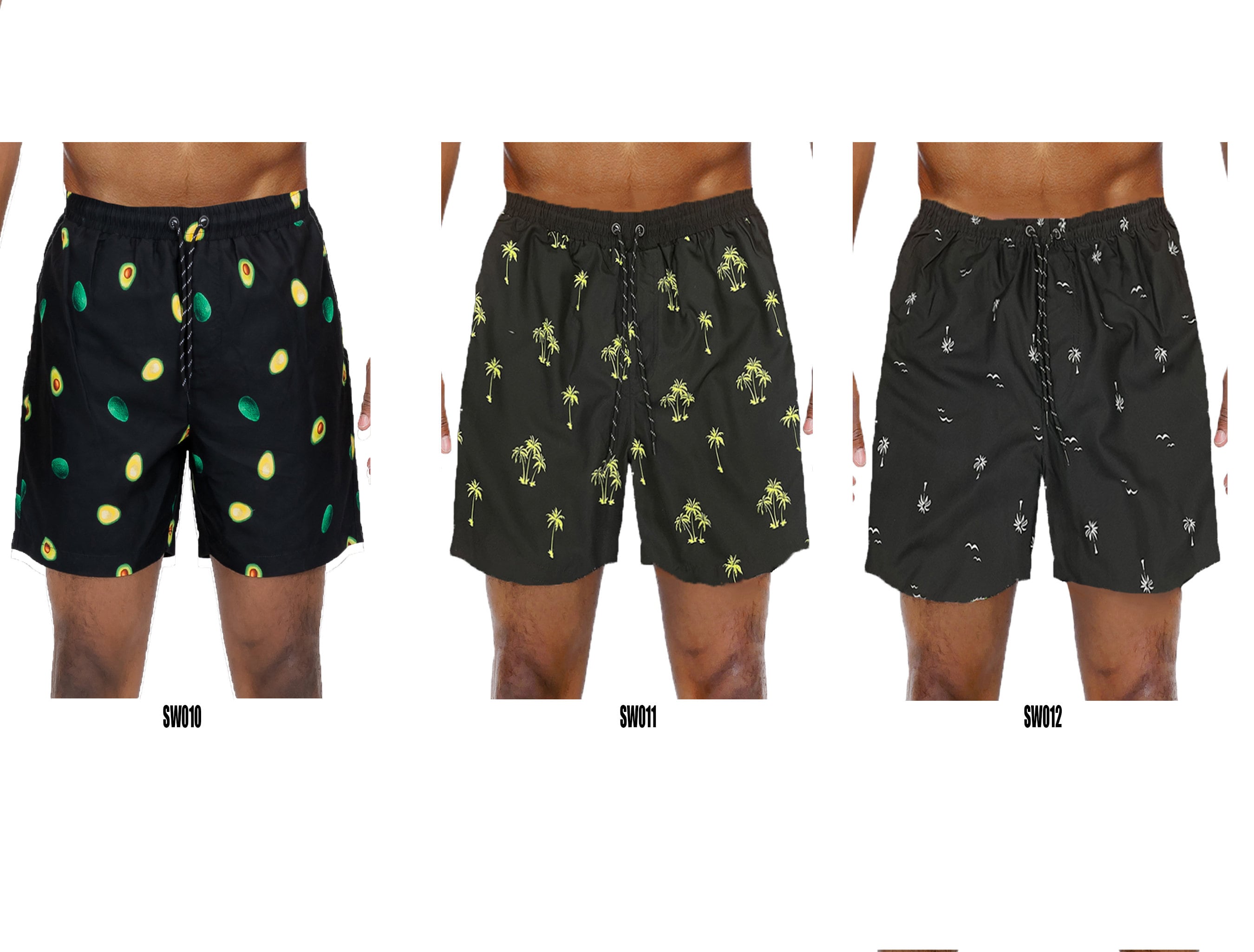 Mens Swim Trunks Fun Summer Pattern Trunks Men's Beachwear With Mesh ...