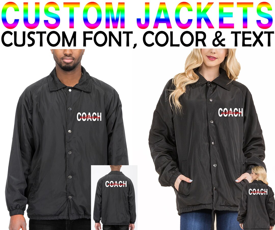 CUSTOM COACH JACKET, Lightweight Coach Jacket, Nylon Water Resistant ...