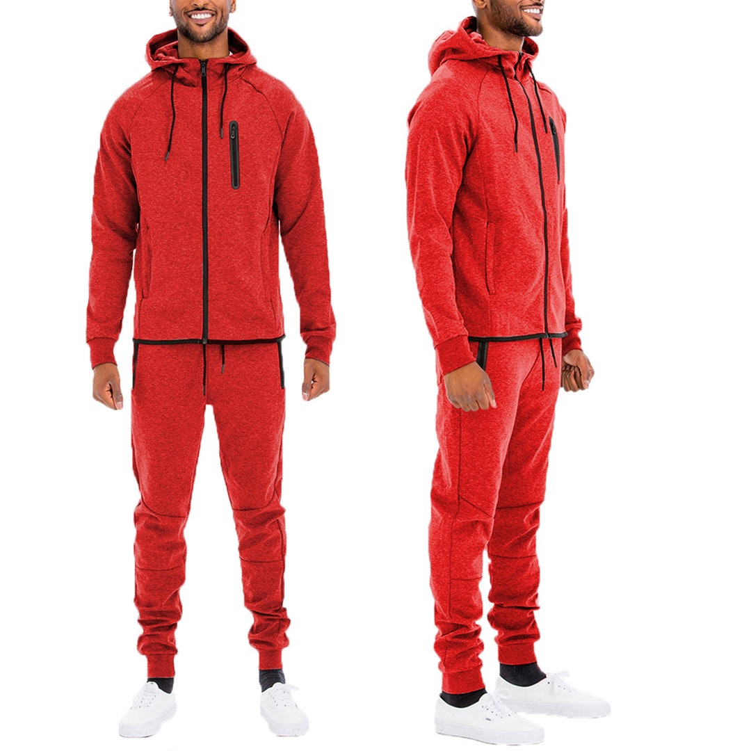 Unisex Red Dynamic Tech Track Suit Zip up Jacket and Jogger - Etsy