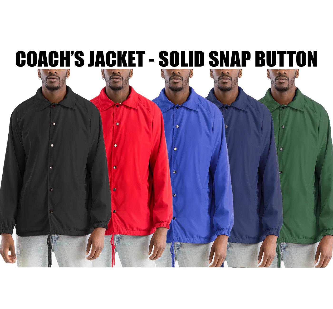 Unisex Solid Fleece Lined Snap Button Coach's Jacket - Etsy
