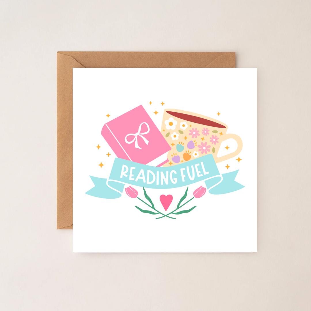Reading Fuel Card Birthday Card Thank You Card Bookish Card - Etsy